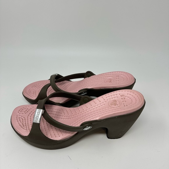 CROCS | Shoes | Crocs Cyprus Heel Sandals Chocolate Cotton Candy Slip ...